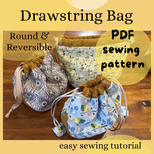 Reversible Drawstring Pouch Pattern, Reversible Pouch Pattern ...