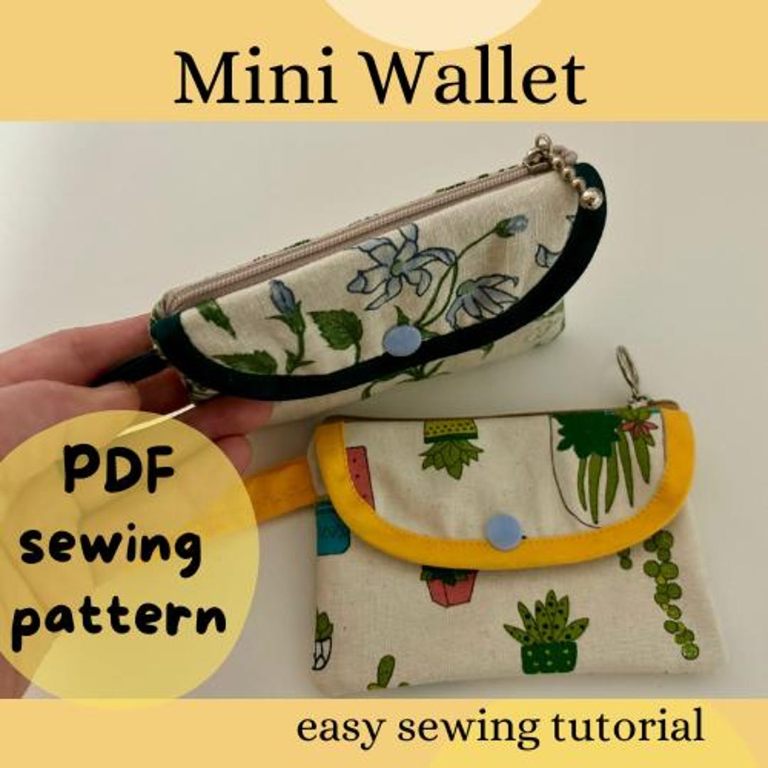 Mini Wallet Sewing Pattern L Coin Purse Sewing Pattern L Card Wallet ...