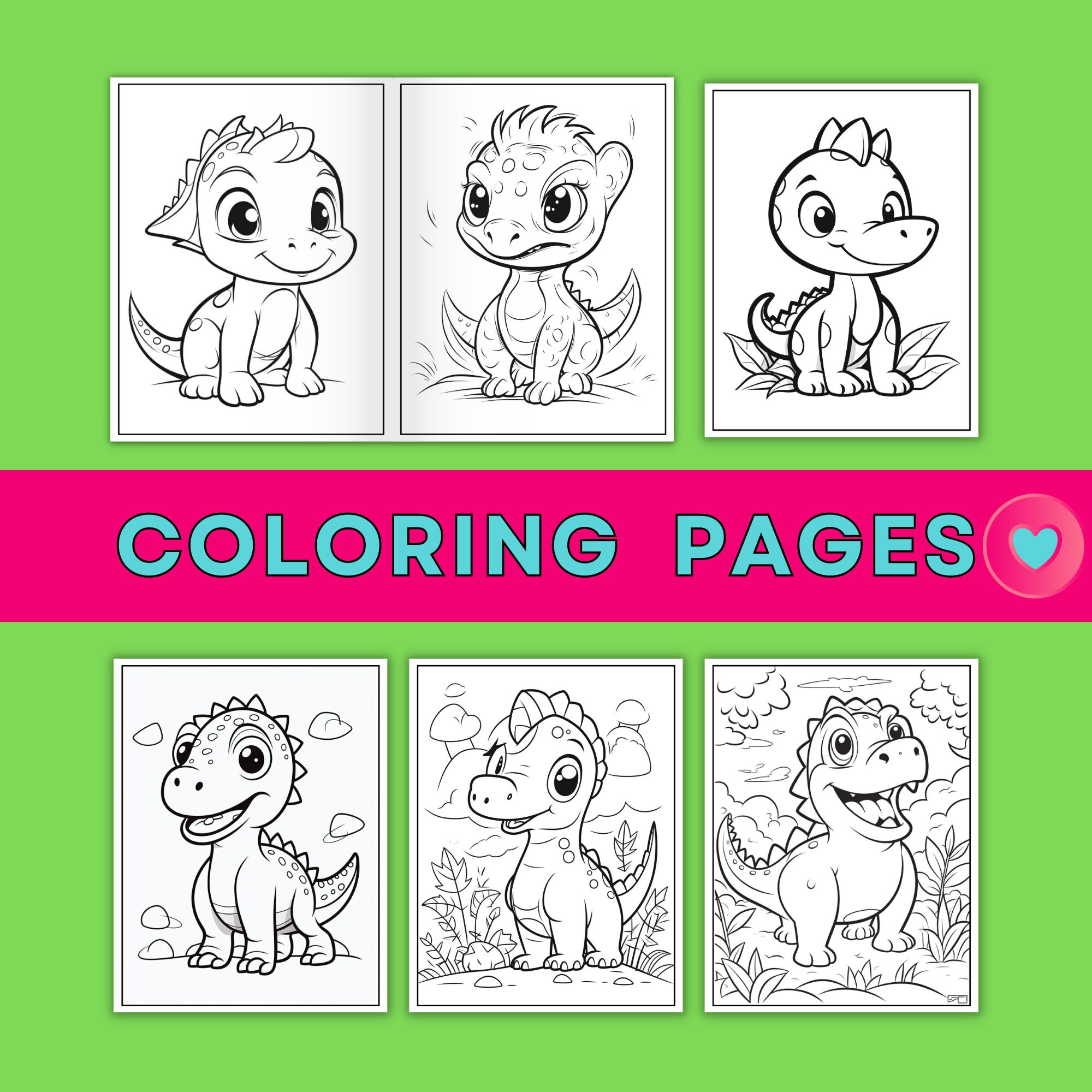 Cute Dinosaur Printable Coloring Sheets for Kids, Download Coloring ...