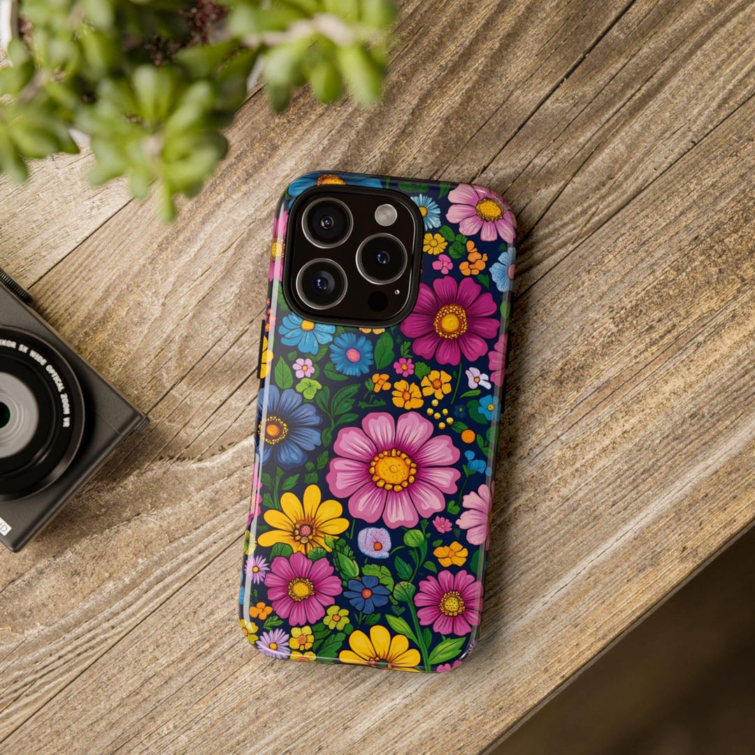70s Groovy Floral Phone Case: Boho Retro Flower Design - Etsy