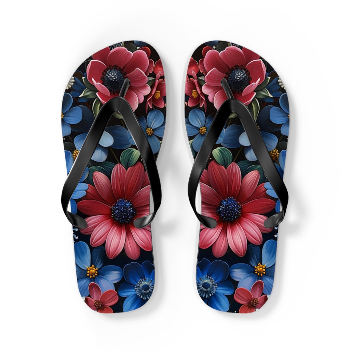Flip Flops Flowers Floral Flower Flip Flops Women's Floral Sandals ...