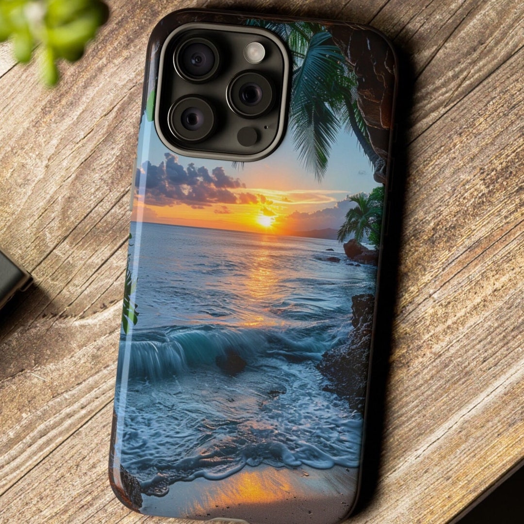 Scenic Beach Sunset Phone Case: Protective Dual Layer - Etsy