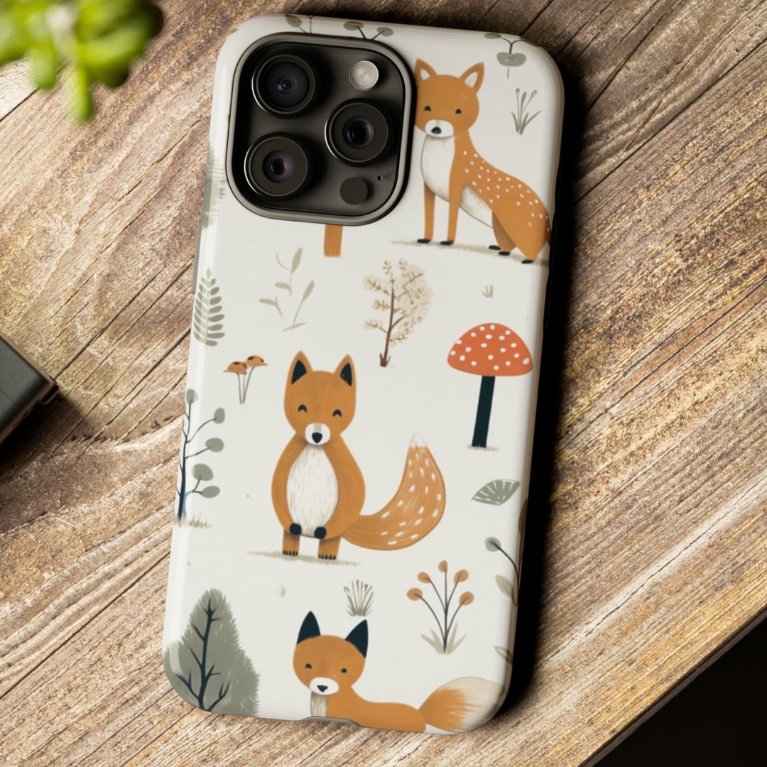 Fox Woodland Animal Print Phone Case iPhone Pixel Galaxy - Etsy