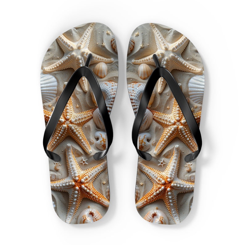 Flip Flops Starfish Beach Pattern Pattern Women's - Summer Beach Shoes ...