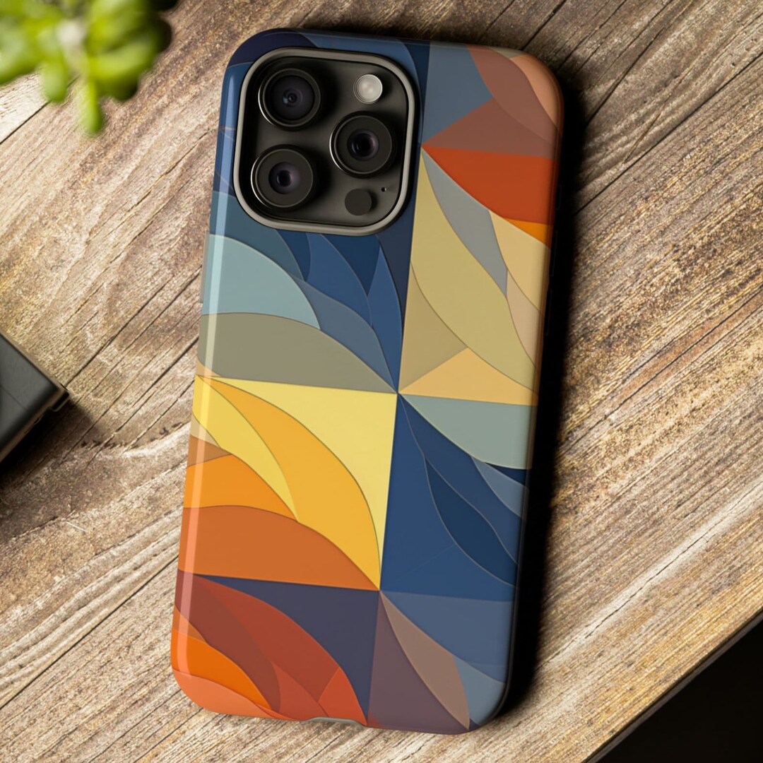Phone Case Geometric Pattern Primary Colors Tough Phone Cases, Iphone ...