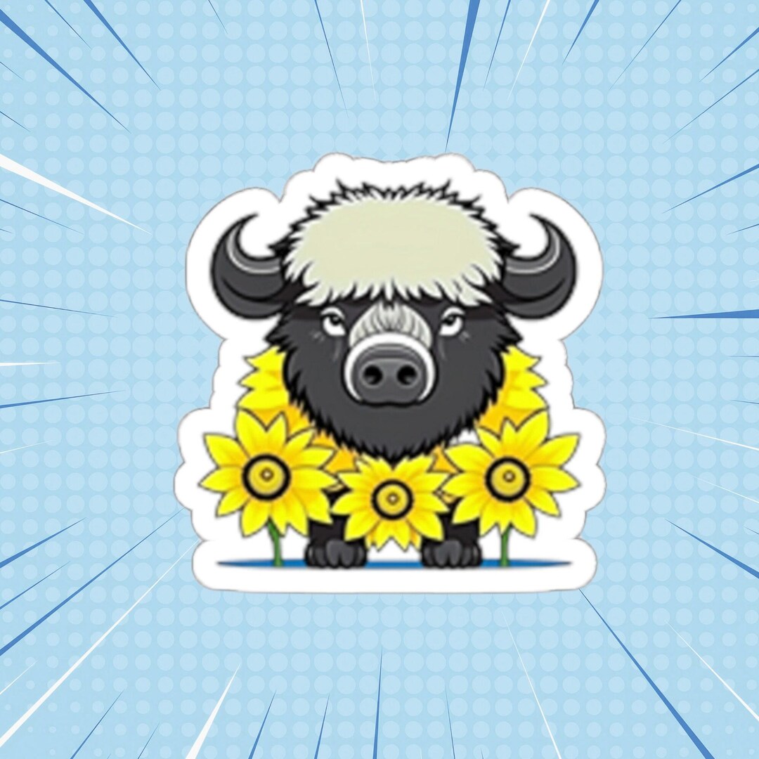 Sticker Buffalo Flower Kawaii Sticker – Cute Decal for Laptops ...