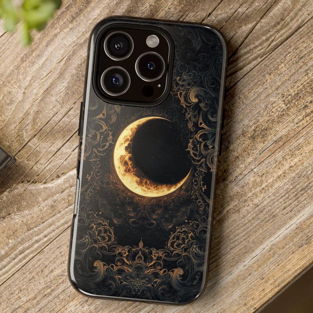 Celestial Crescent Moon iPhone Case, Gothic Style, Protective Cover - Etsy