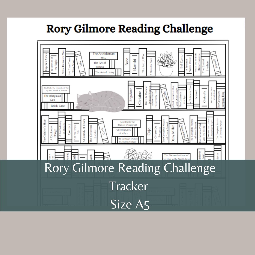 Rory Gilmore Reading Challenge Printable Bookshelf A5 - Etsy