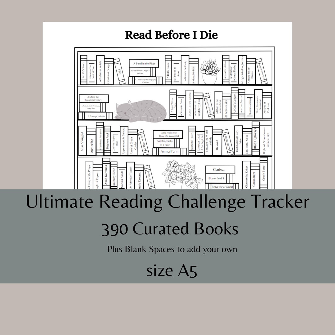Ultimate Reading Challenge Tracker Printable Template A5 - Etsy