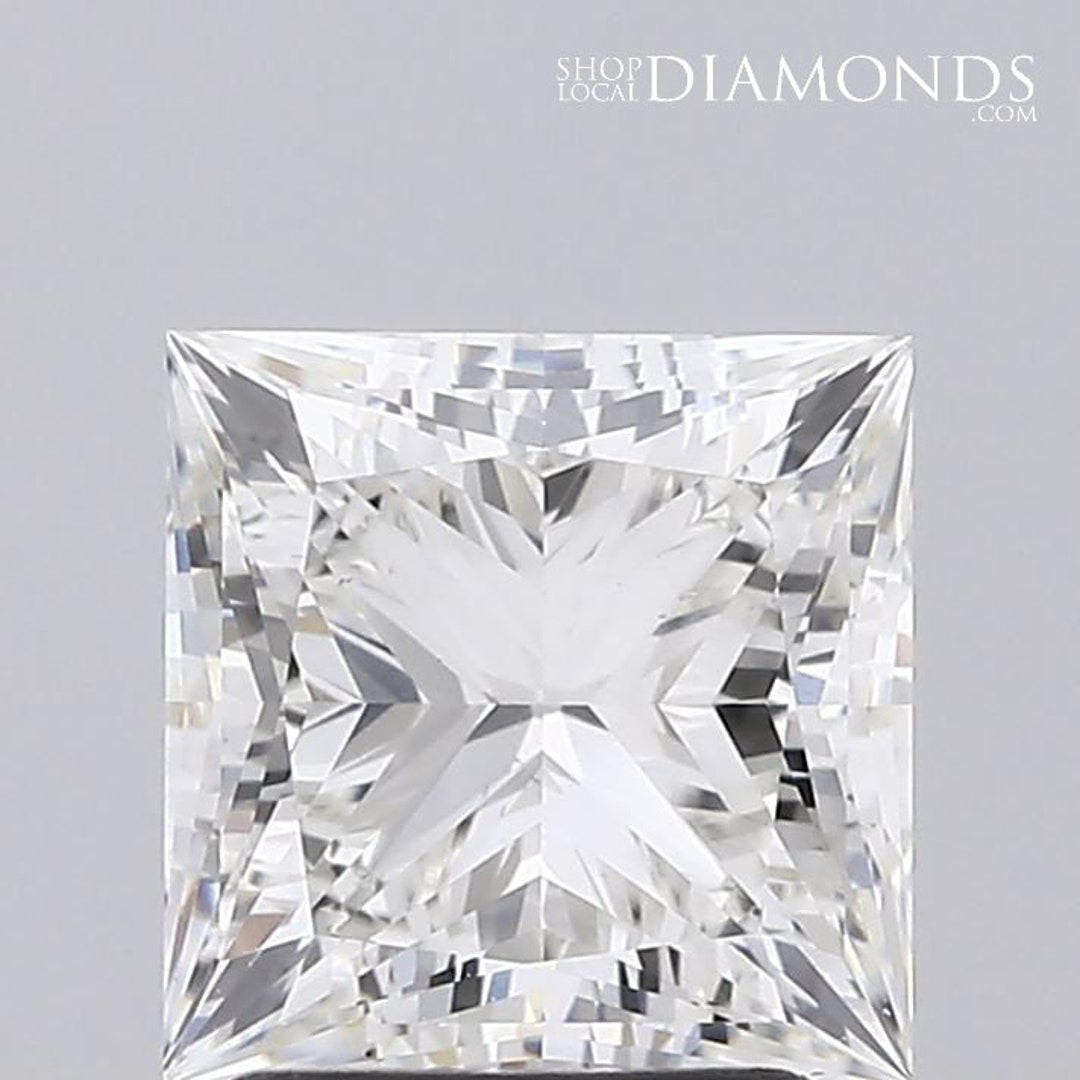 Princess Cut, Laboratory Grown Diamond, Princess Lab Diamond, VS2/G, 2 ...