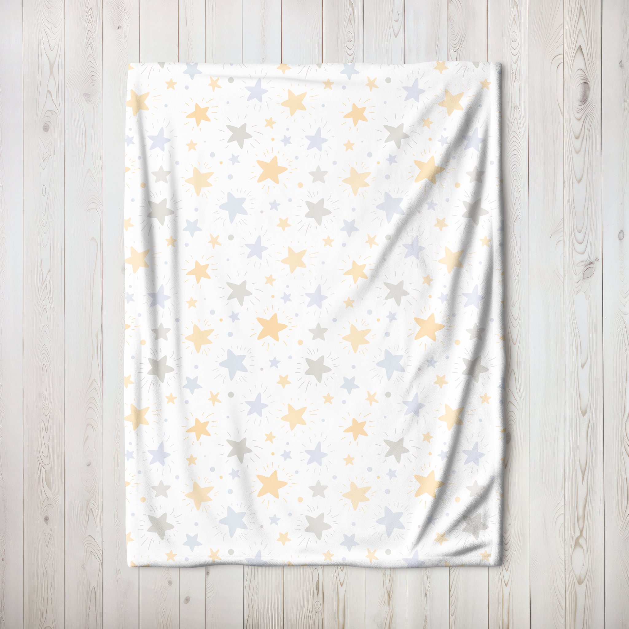 Shining Stars Pattern Baby Blanket, Star Pattern Baby Blanket, Fleece ...
