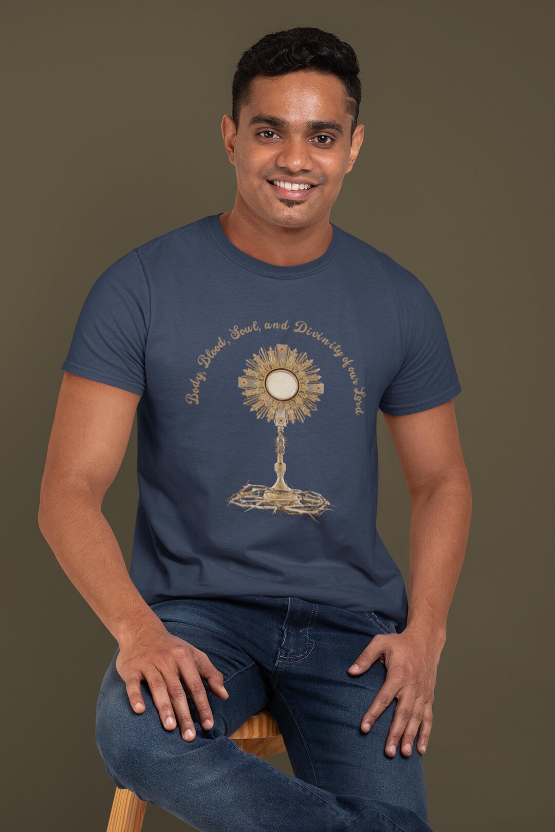 Eucharist T-shirt, Catholic Body Blood Soul and Divinity Tee - Etsy