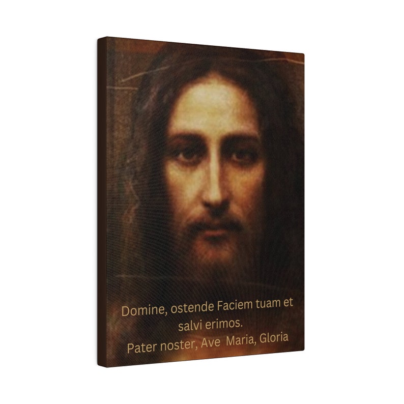Holy Face of Jesus Latin Prayers Wall Hanging, Catholic Art ...