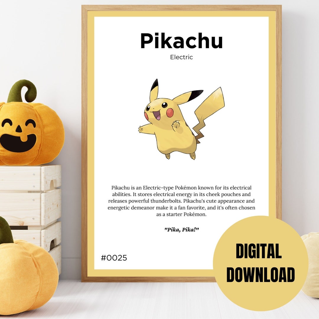 Pokemon Name Meanings, 151 First Generation Pokemon Printable Wall Art ...