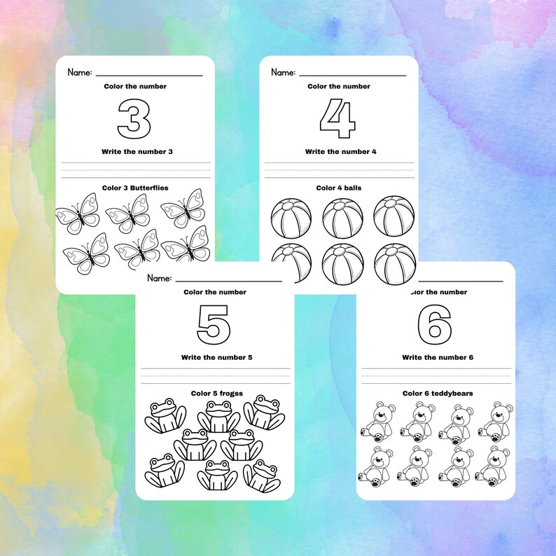 Printable Numeric 1-10 Coloring Practice Sheets, Educational and Fun ...