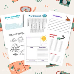 A Road Trip by "car" Travel Journal for Kids With Activities and a ...