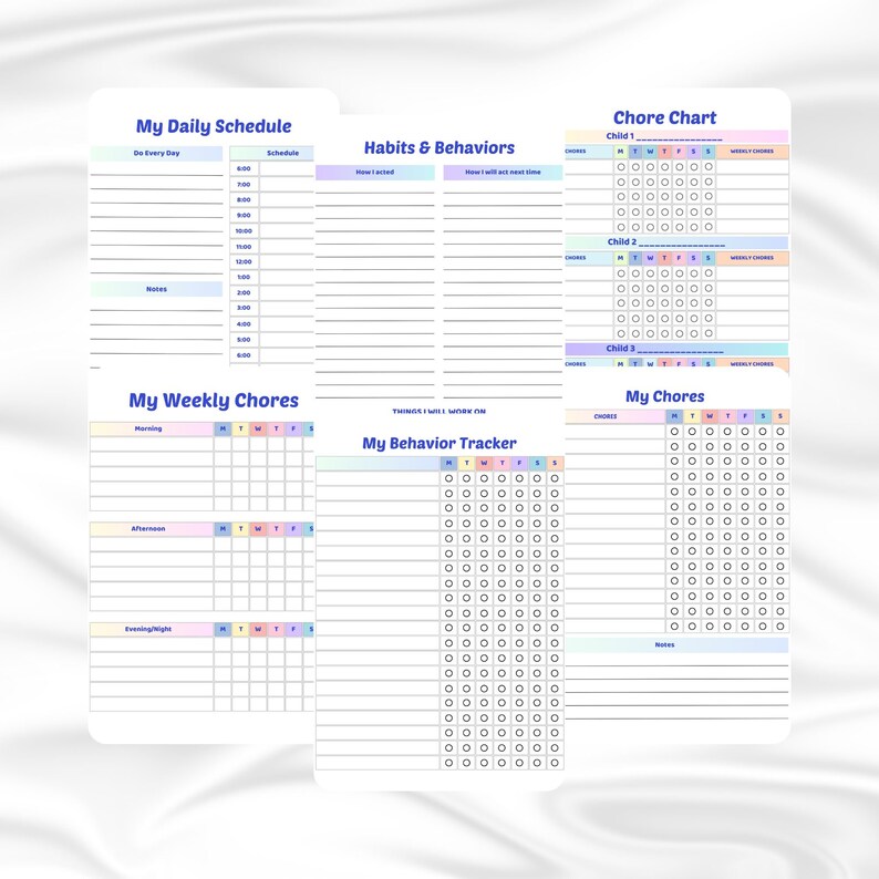 Printable Charts for Kids: Chore, Behavior, Allowance, Things to Do - Etsy