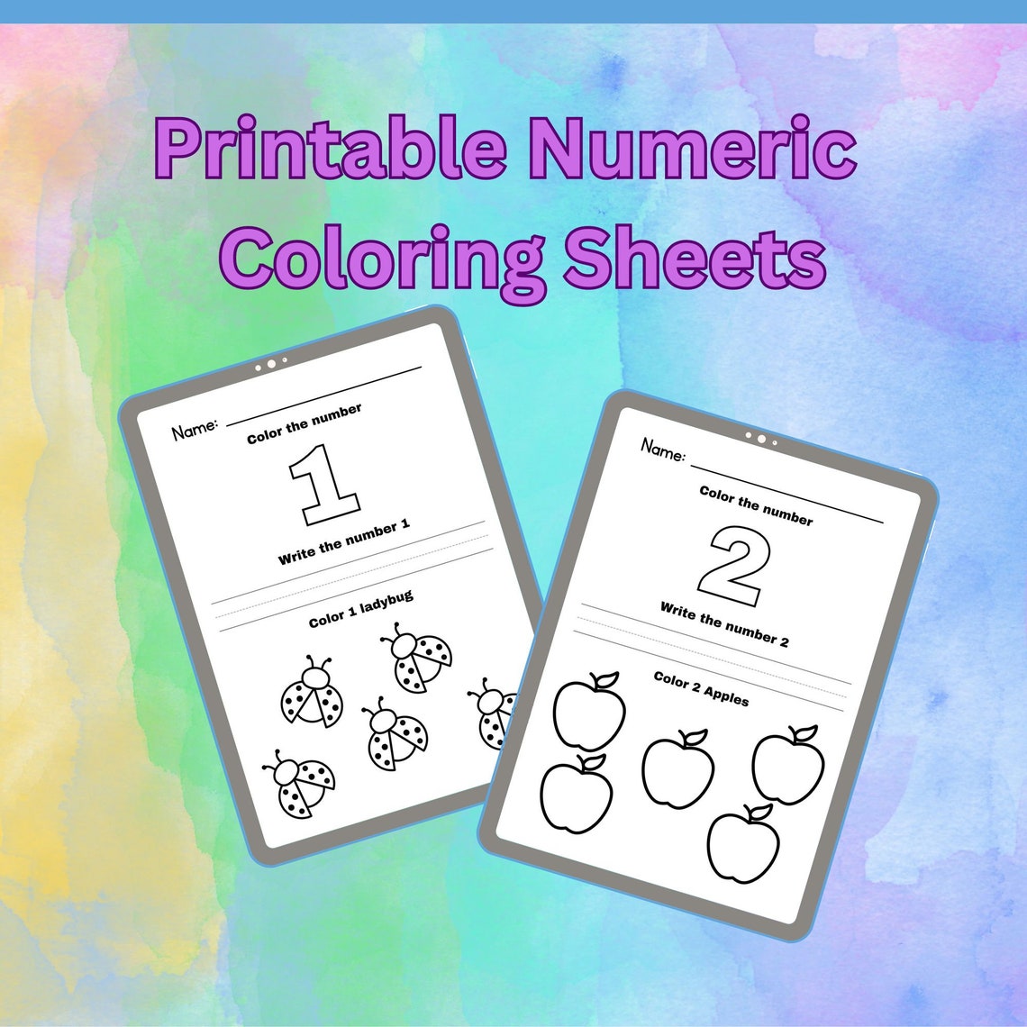 Printable Numeric 1-10 Coloring Practice Sheets, Educational and Fun ...