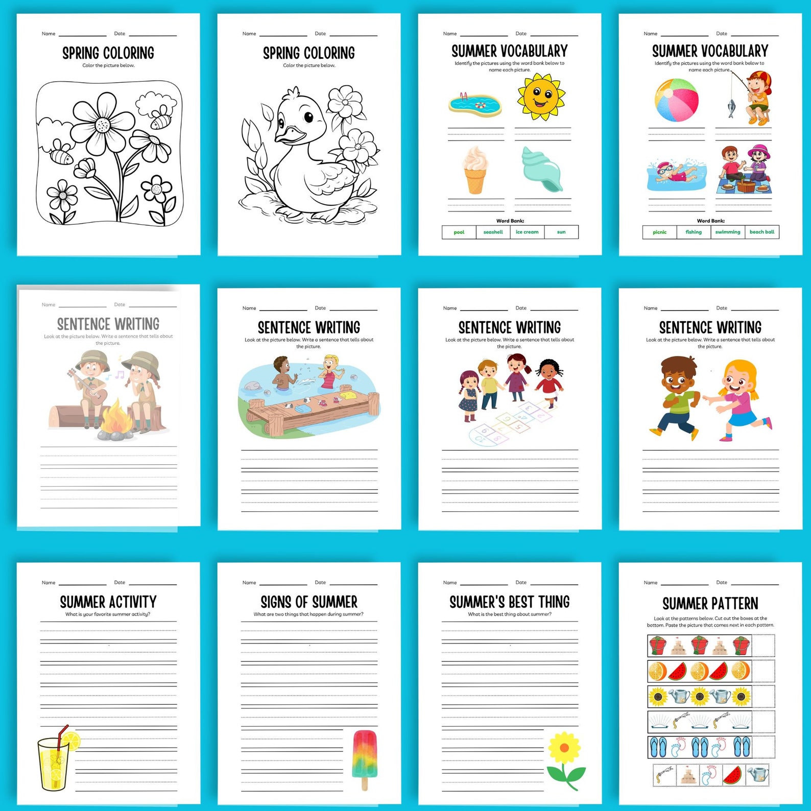 Printable "learning About the Seasons" Activity Workbook - Etsy