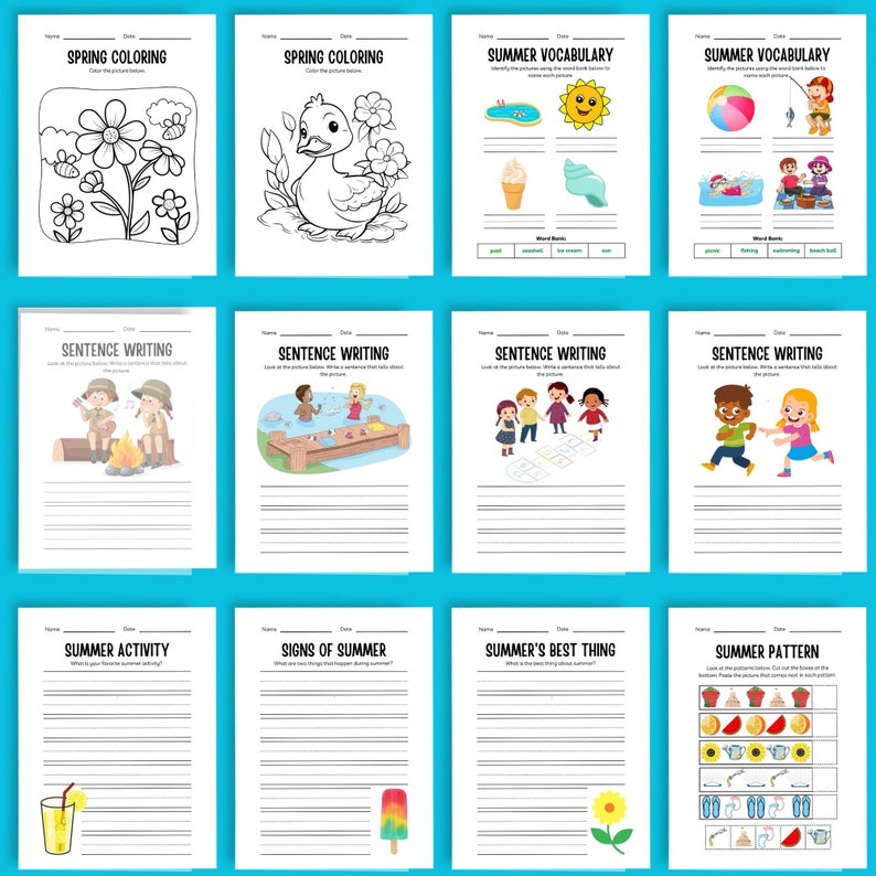 Printable "learning About the Seasons" Activity Workbook - Etsy