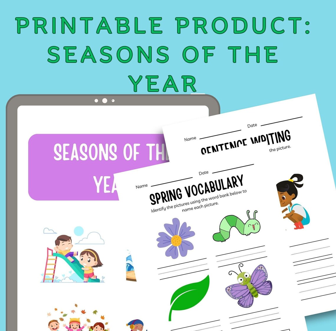 Printable learning About the Seasons Activity Workbook - Etsy