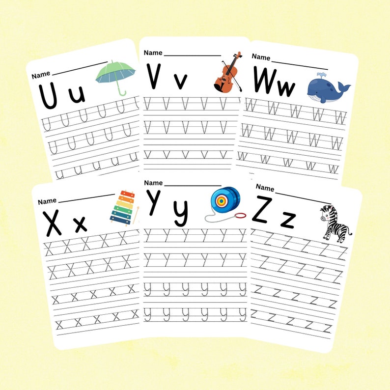 Digital Alphabet Practice Sheets, Upper and Lower Case - Etsy