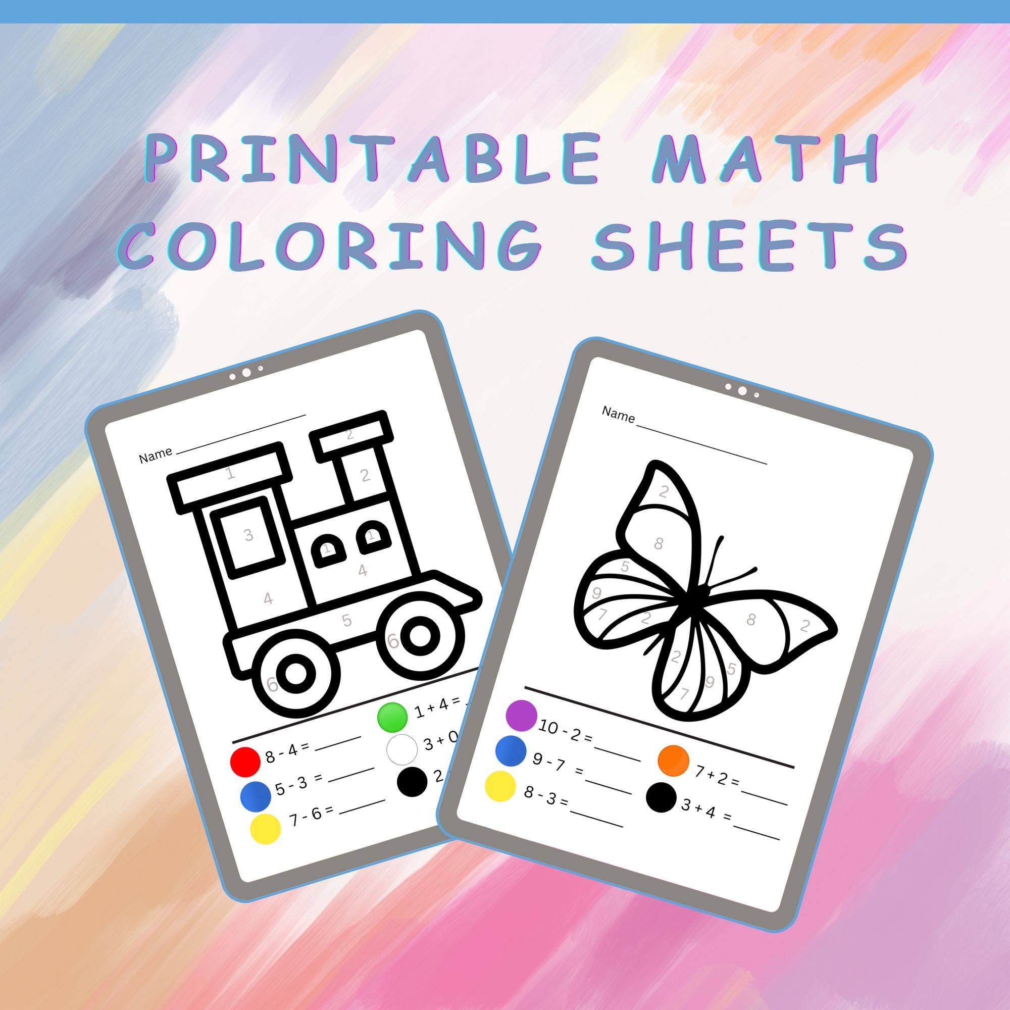 Math Coloring Sheets, Answer the Addition and Subtraction Question to ...