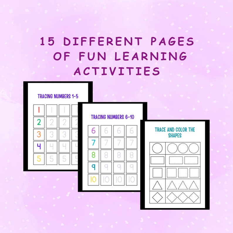 Educational Printable Fun Activity Book, Counting, Writing, Coloring ...