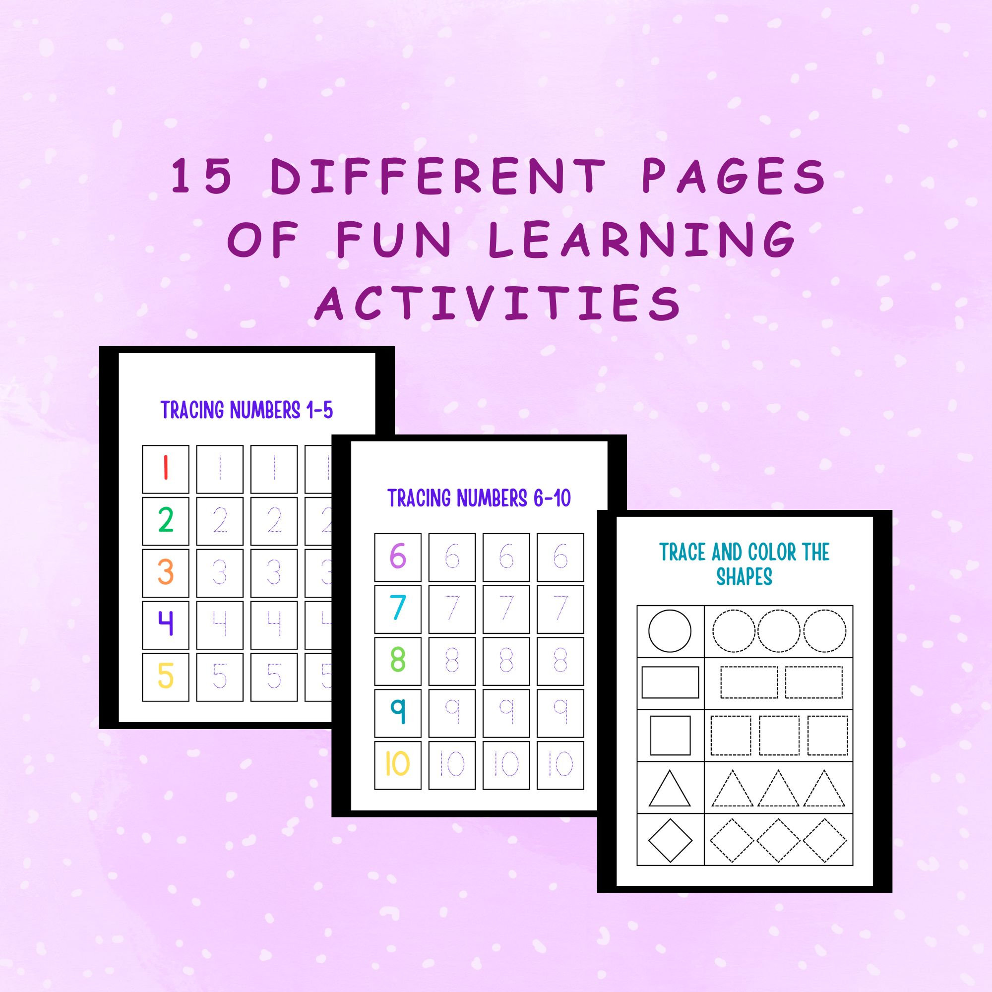 Educational Printable Fun Activity Book, Counting, Writing, Coloring ...