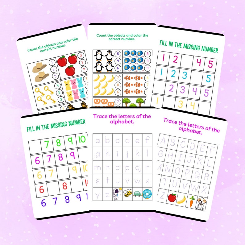 Educational Printable Fun Activity Book, Counting, Writing, Coloring ...