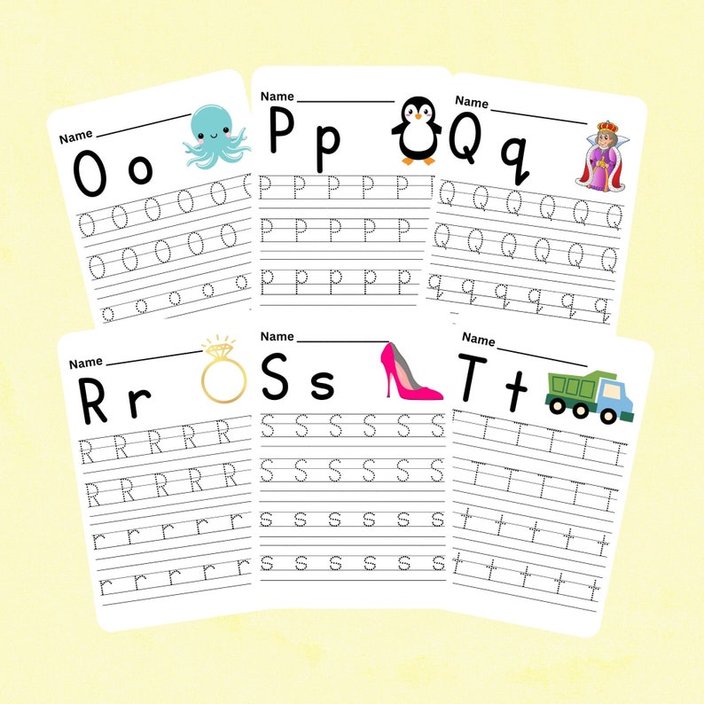 Digital Alphabet Practice Sheets, Upper and Lower Case - Etsy