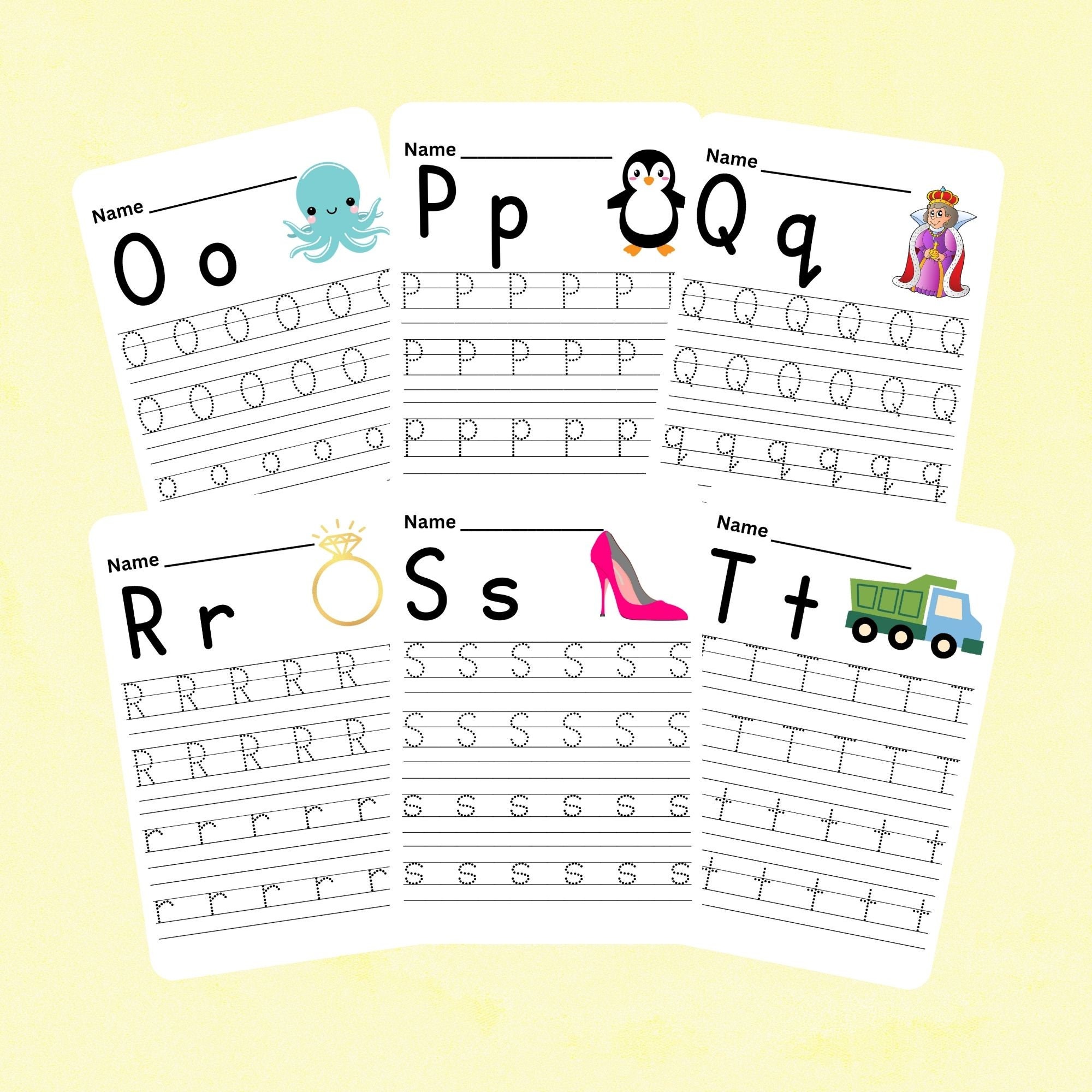 Digital Alphabet Practice Sheets, Upper and Lower Case - Etsy