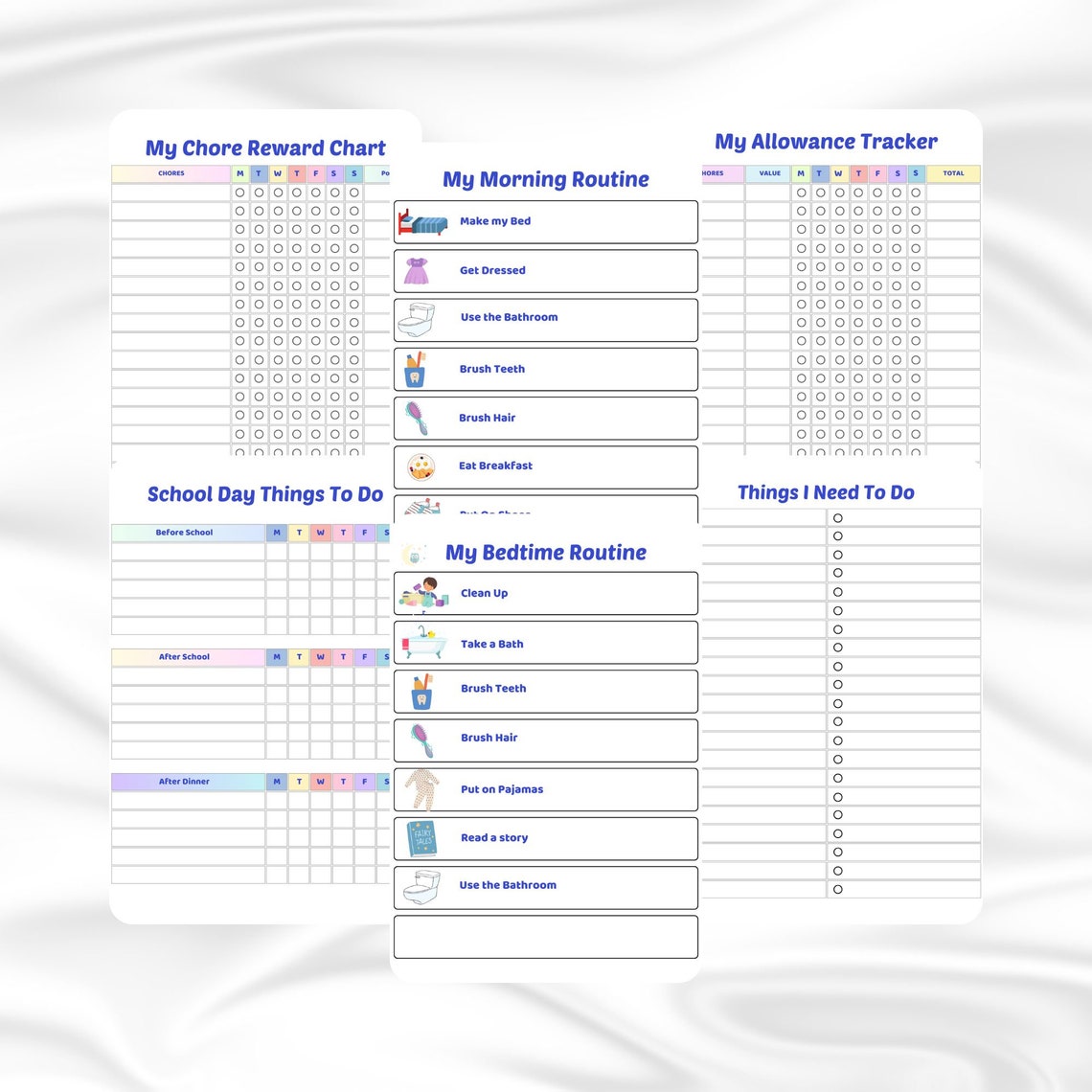 Printable Charts for Kids: Chore, Behavior, Allowance, Things to Do - Etsy