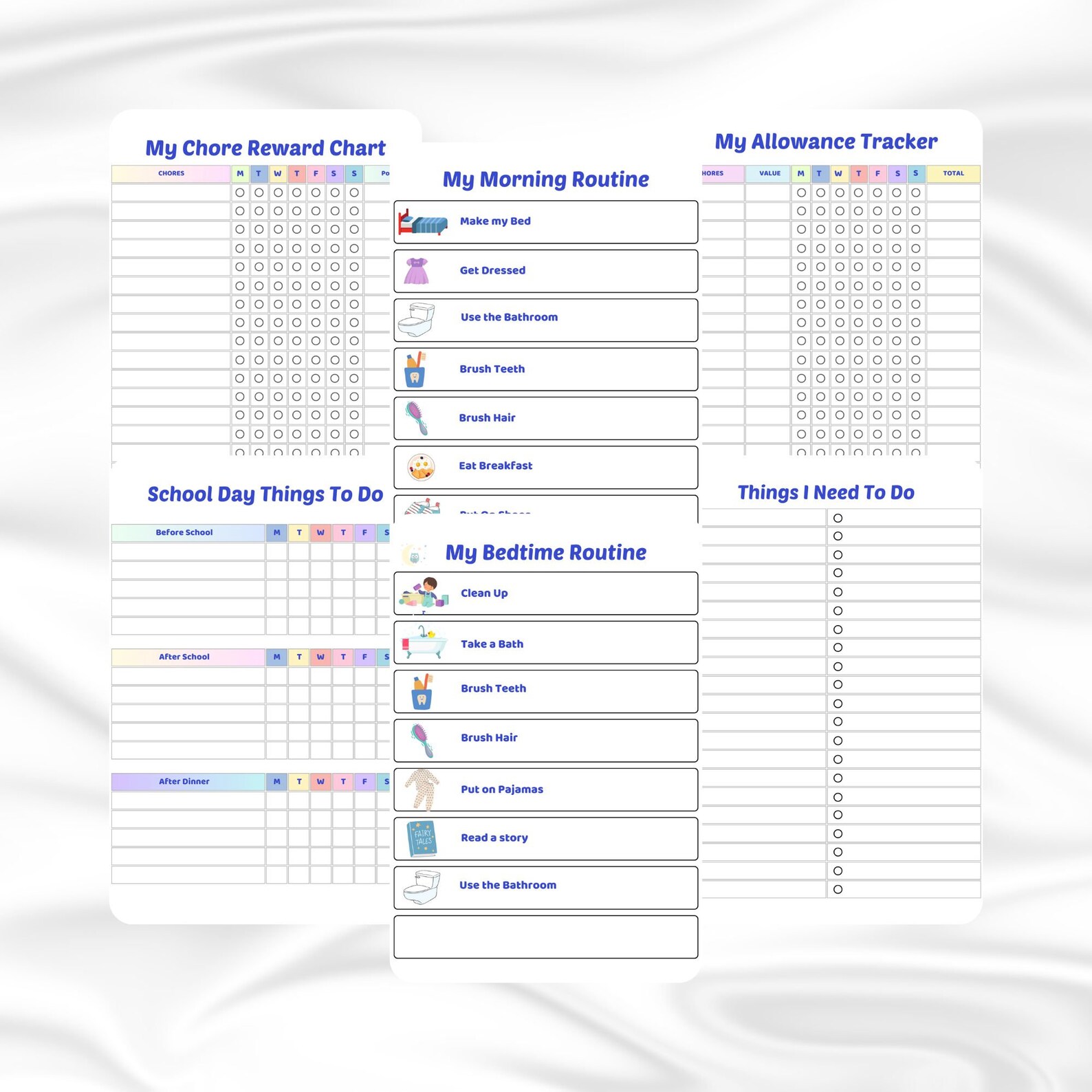 Printable Charts for Kids: Chore, Behavior, Allowance, Things to Do - Etsy