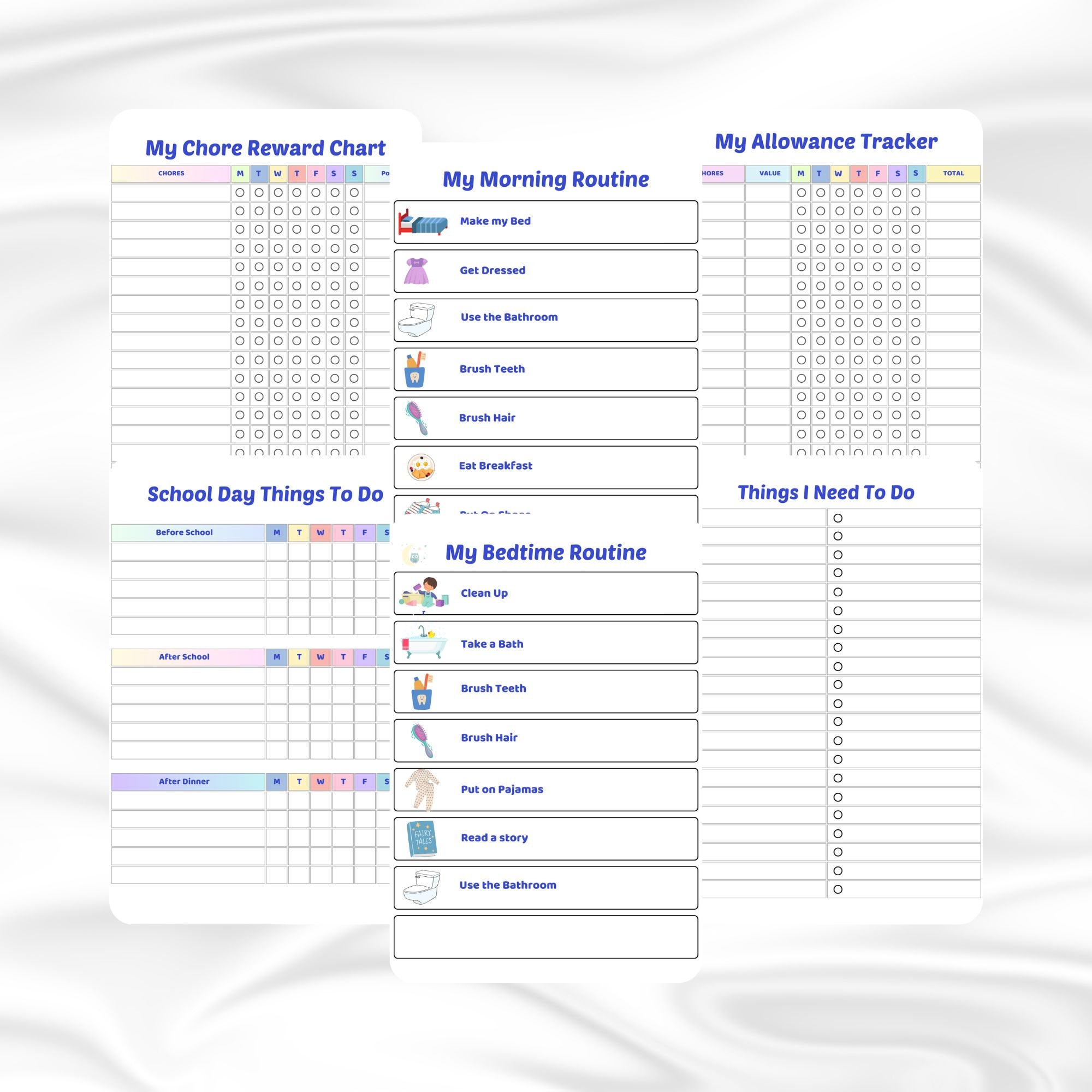 Printable Charts for Kids: Chore, Behavior, Allowance, Things to Do - Etsy