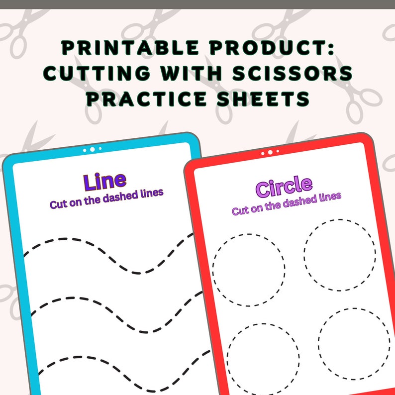 Scissor Cutting Skills Practice Sheets | Preschool Beginner ...