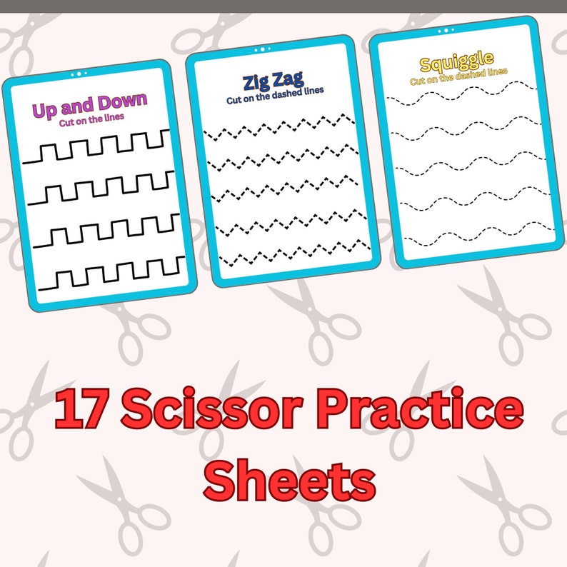Scissor Cutting Skills Practice Sheets | Preschool Beginner ...