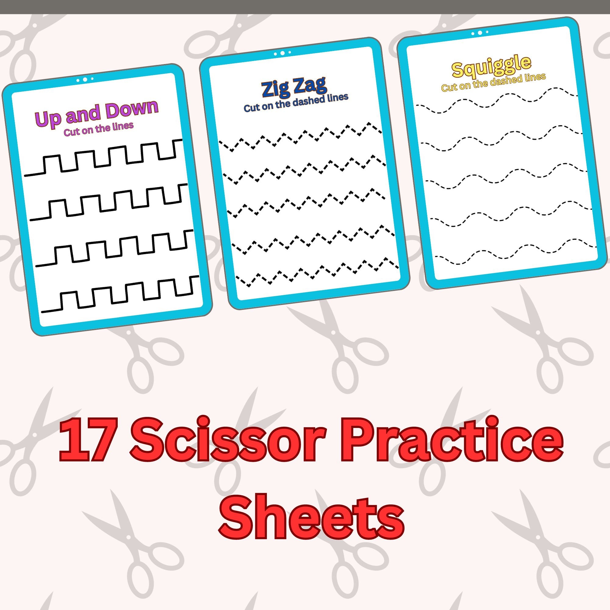 Scissor Cutting Skills Practice Sheets | Preschool Beginner ...