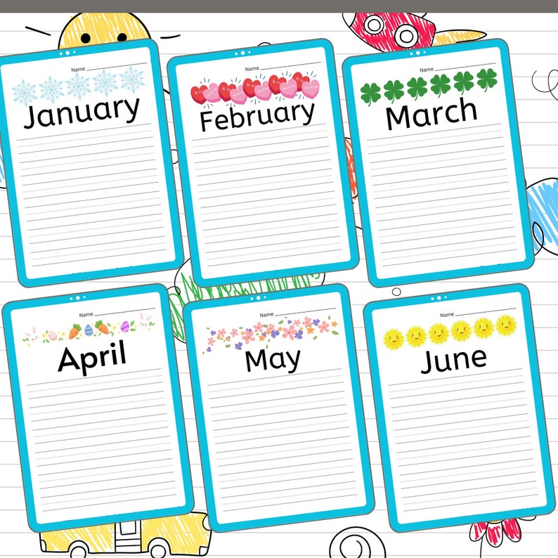 Handwriting Practice Sheets for Months of the Year and Days of the Week ...