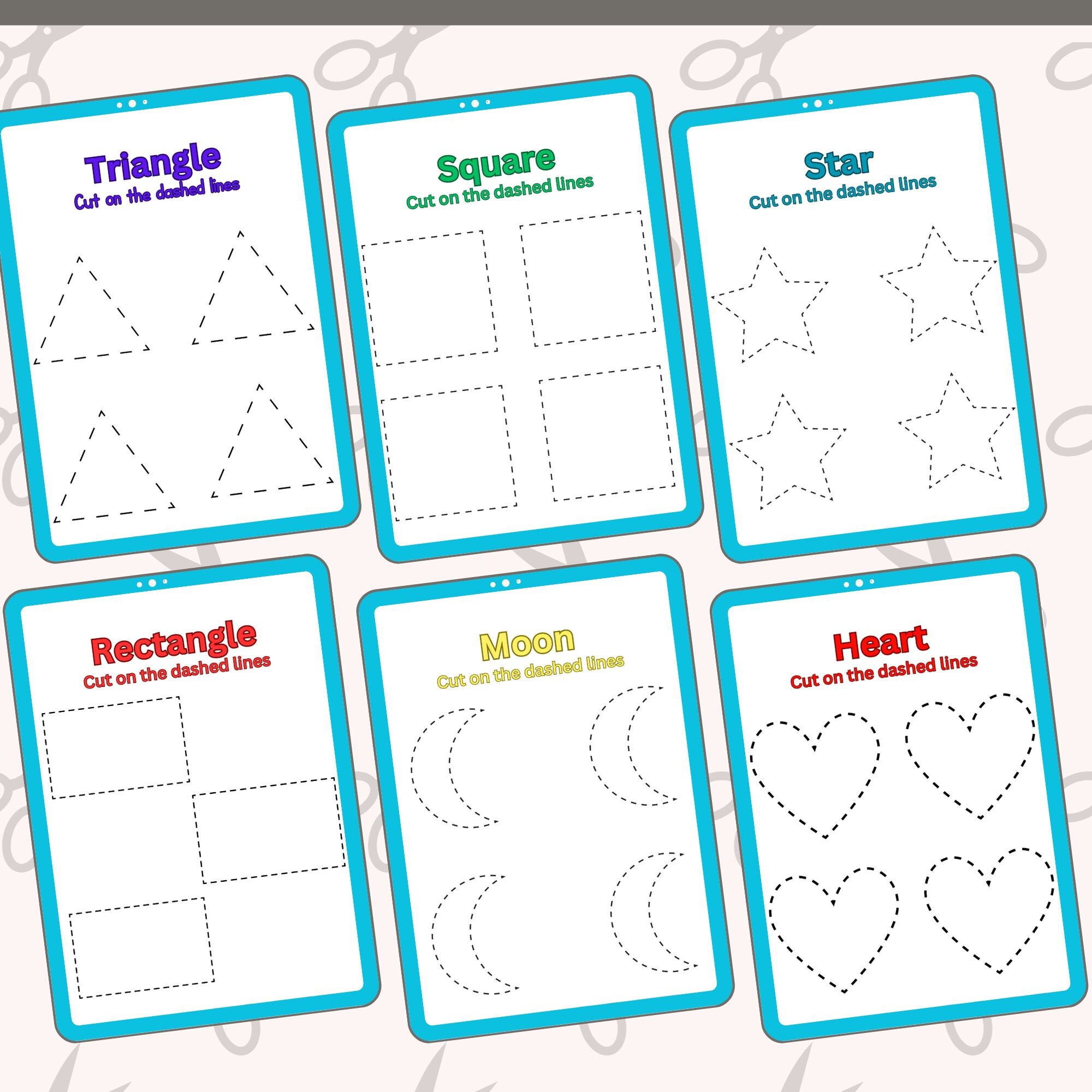 Scissor Cutting Skills Practice Sheets | Preschool Beginner ...