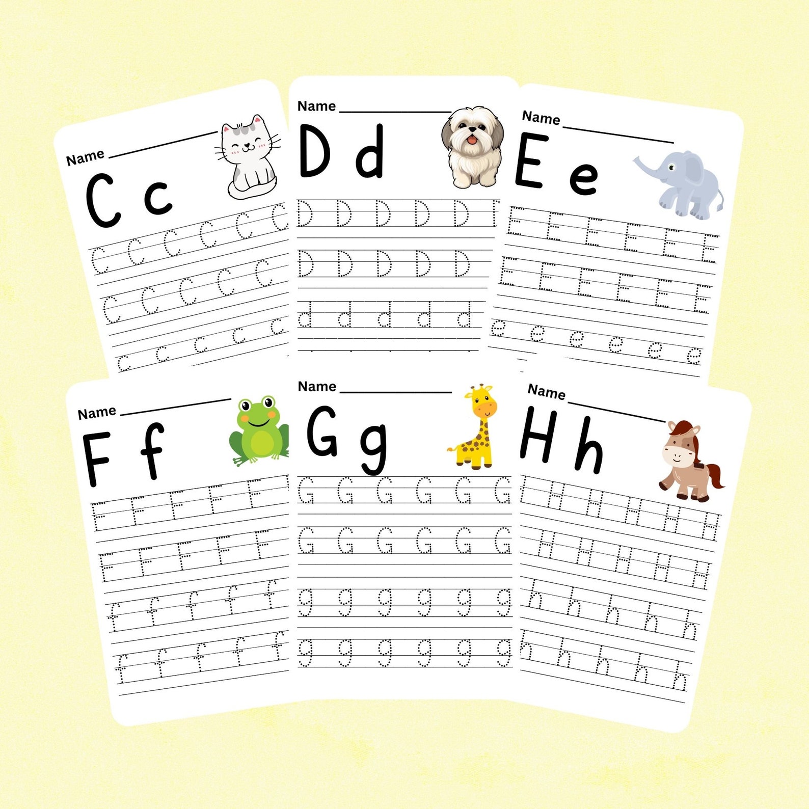 Digital Alphabet Practice Sheets, Upper and Lower Case - Etsy