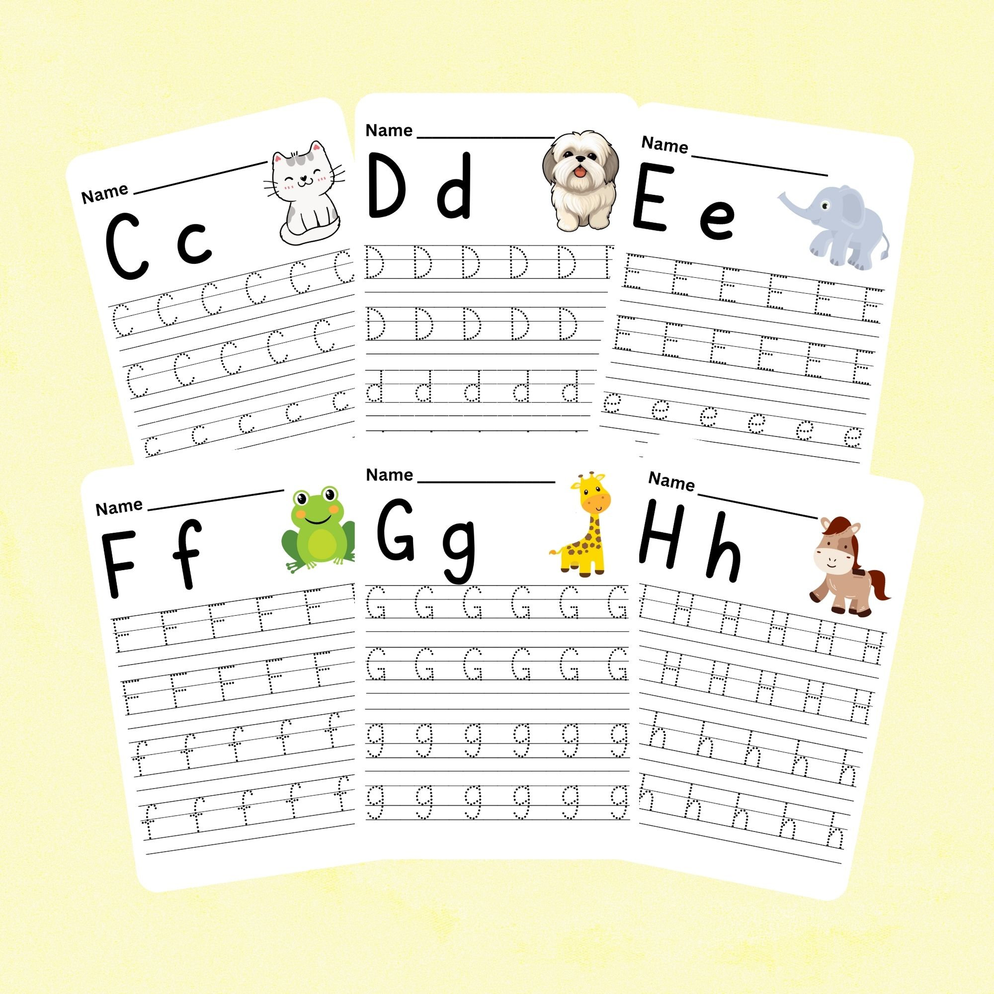 Digital Alphabet Practice Sheets, Upper and Lower Case - Etsy