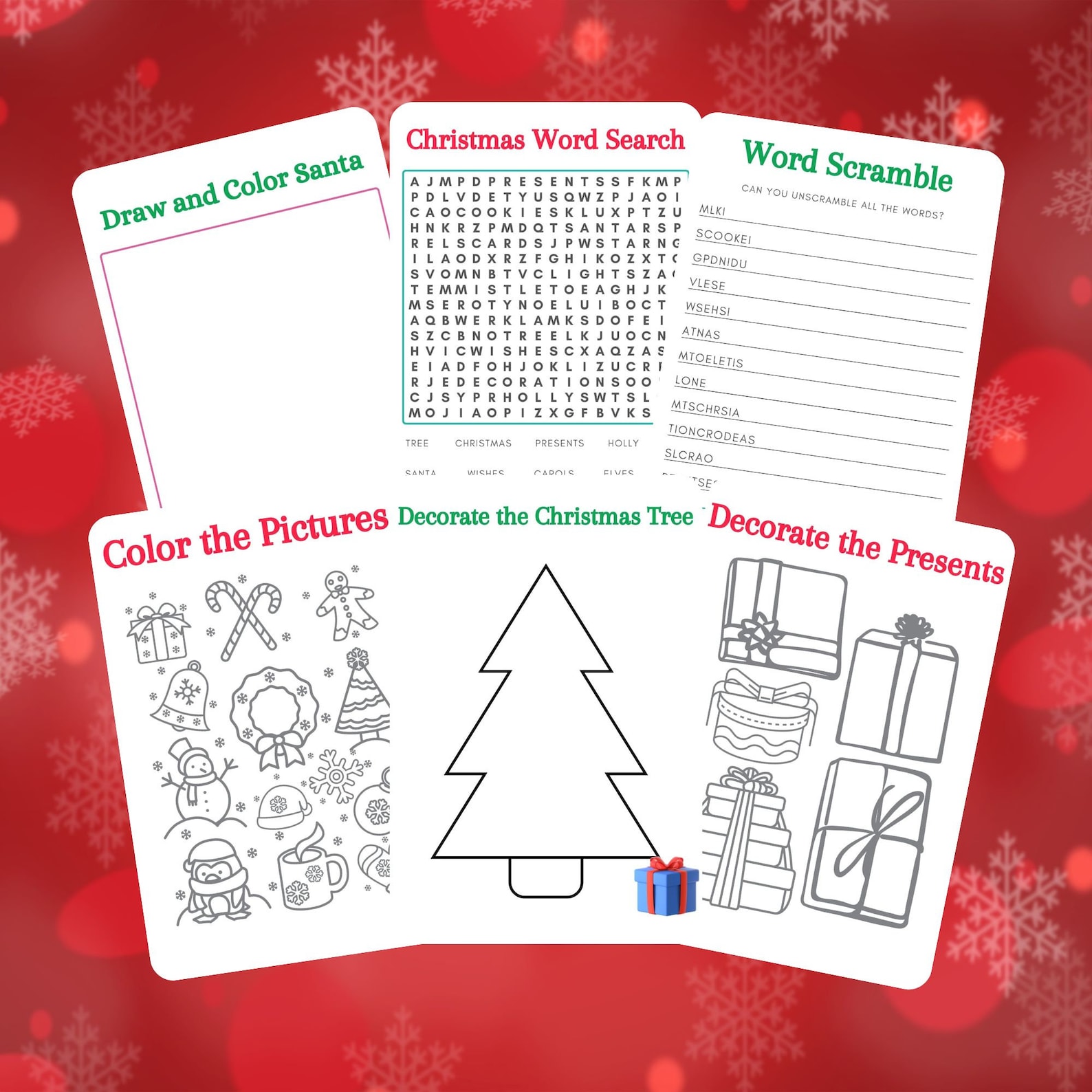 Printable Christmas Activity Book Filled With A Variety of Christmas ...