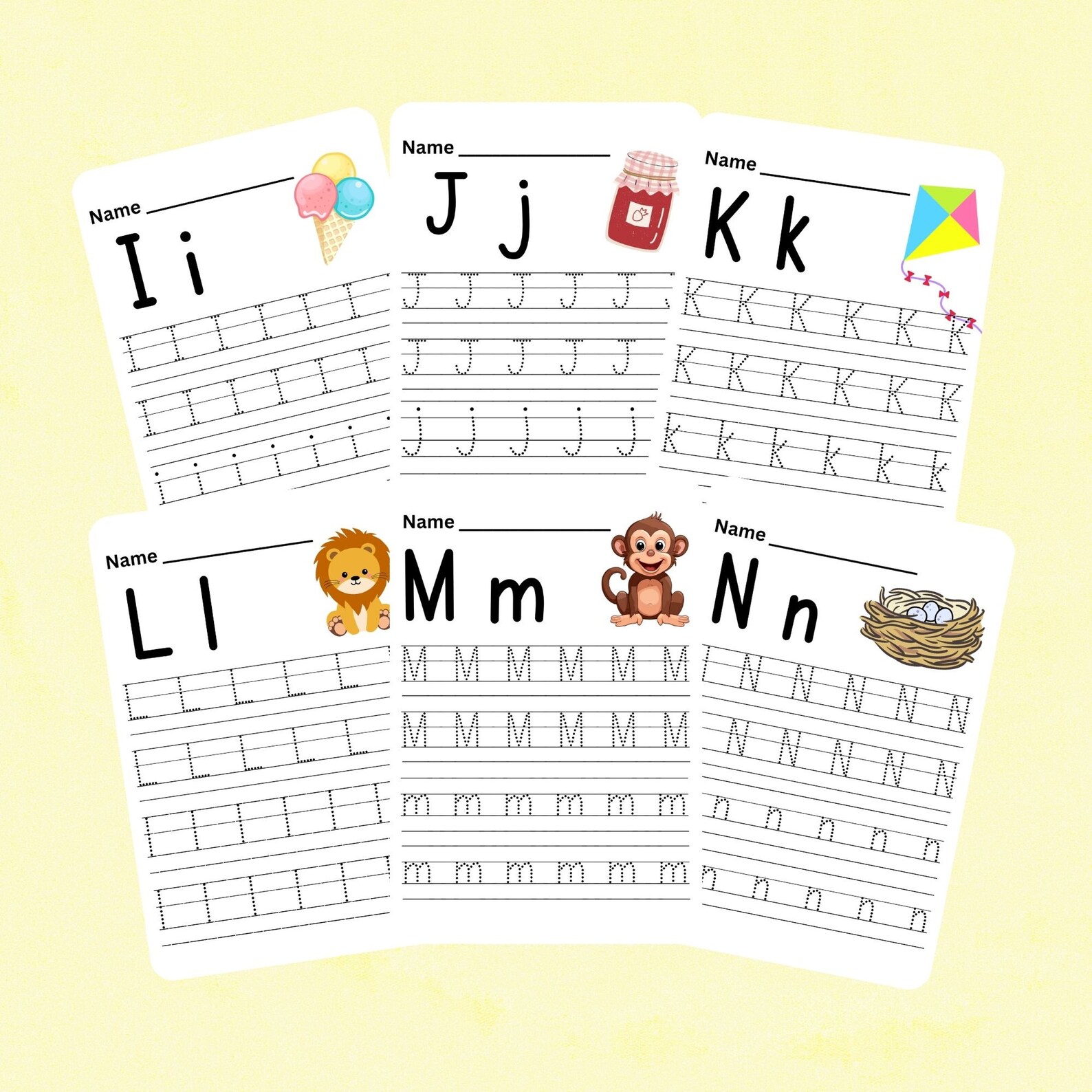 Digital Alphabet Practice Sheets, Upper and Lower Case - Etsy