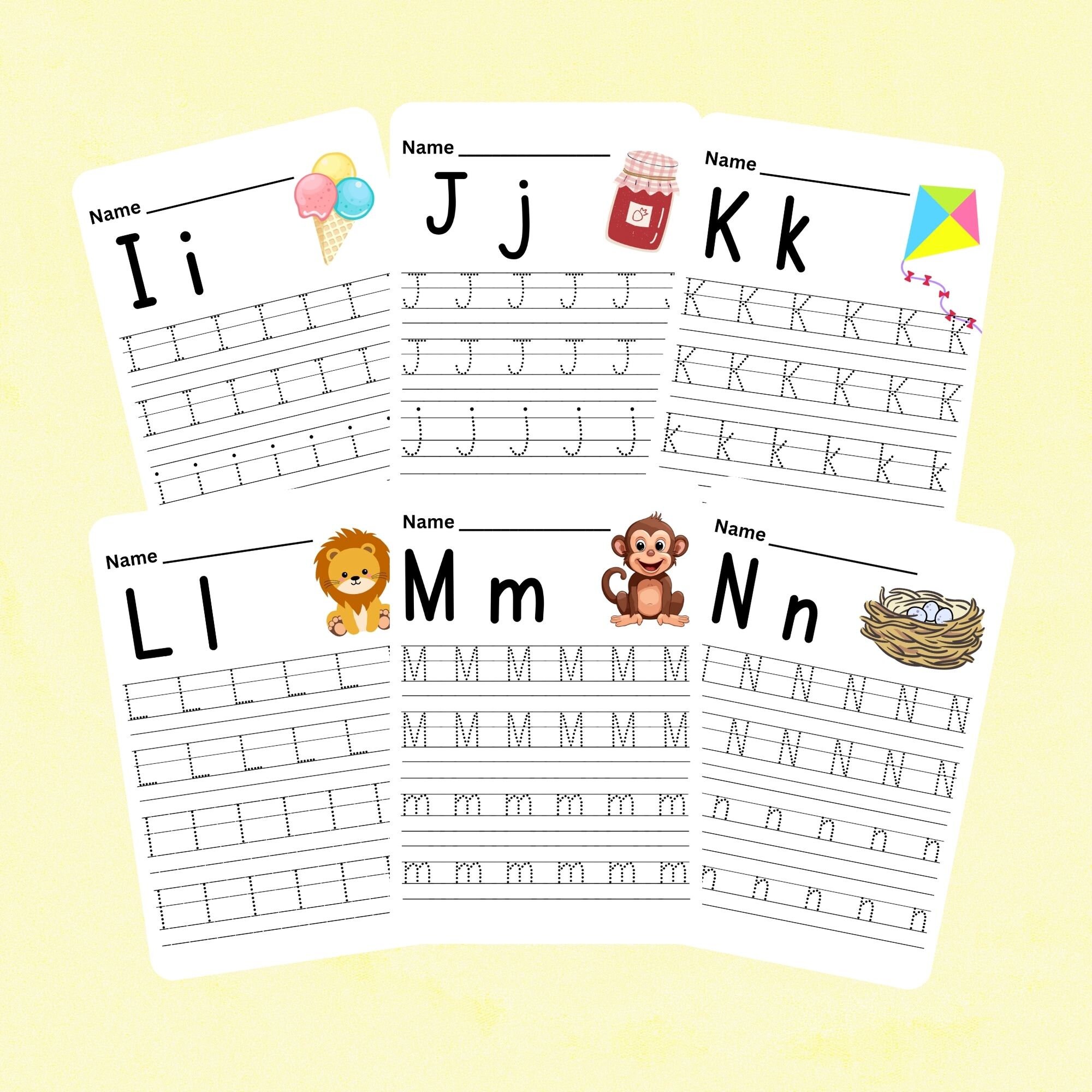 Digital Alphabet Practice Sheets, Upper and Lower Case - Etsy