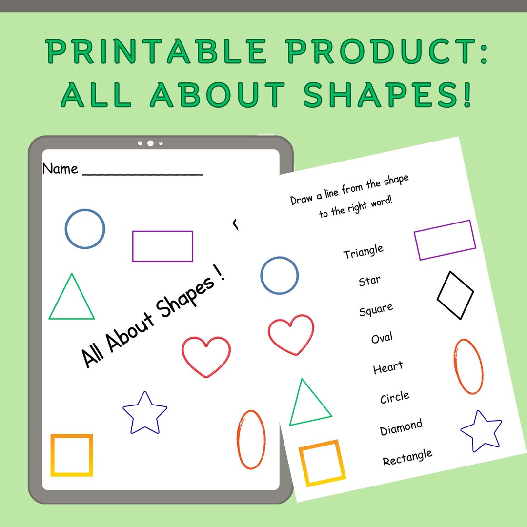 All About Shapes! Educational Worksheets for Young Learners! - Etsy