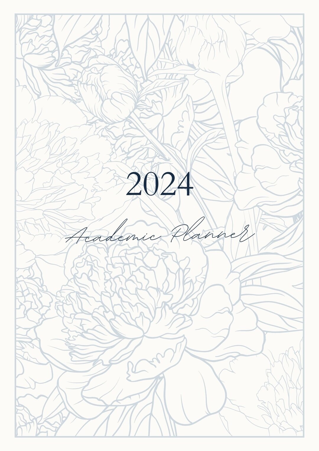 Student Planner 2024 Academic Planner Floral Blue - Etsy