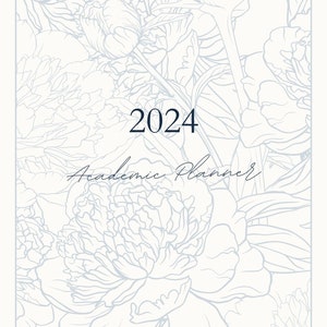 Student Planner 2024 Academic Planner Floral Blue - Etsy