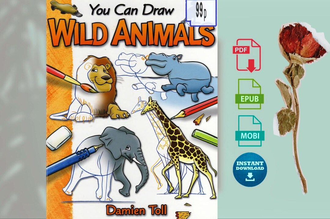 Learn to Draw Wild Animals Digital Drawing Guide Damien's Wildlife Art ...