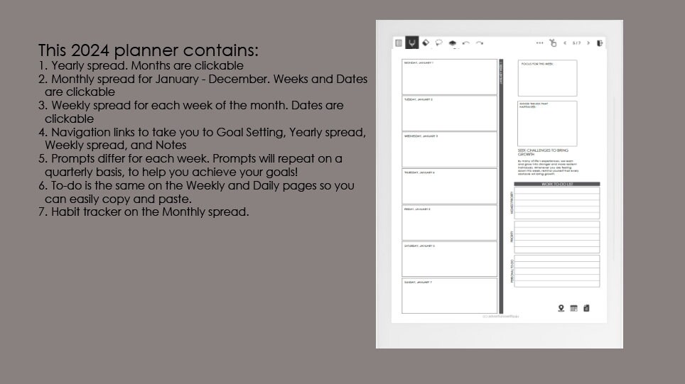 Supernote A5X 2024 Goal Setting Planner - Etsy